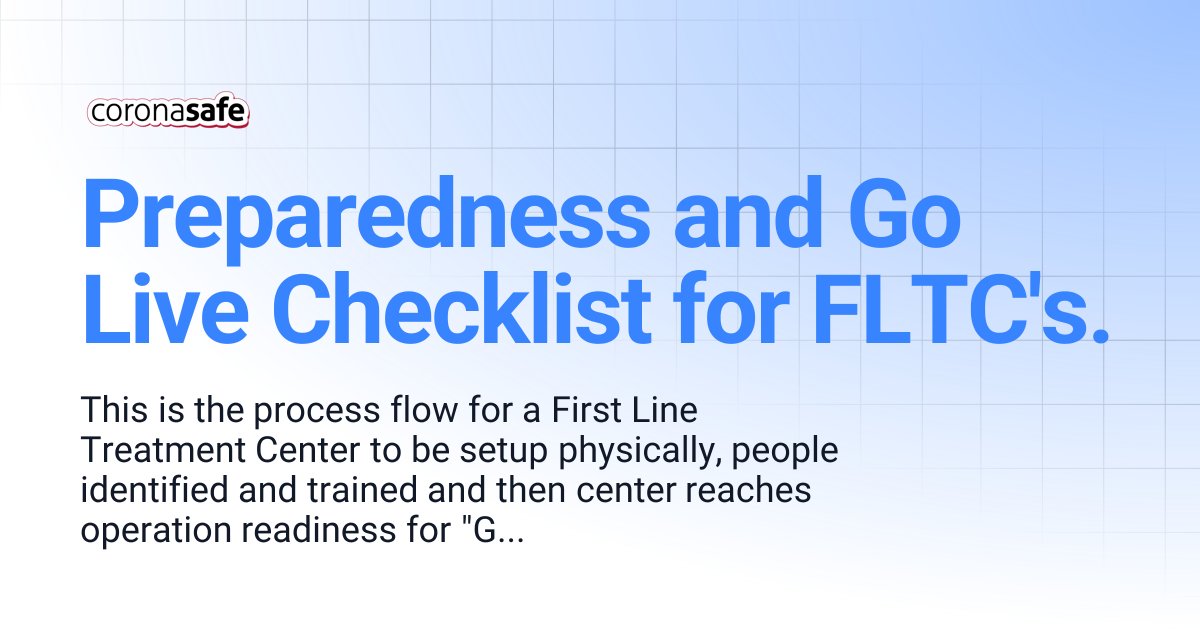Preparedness and Go Live Checklist for FLTC's. | model