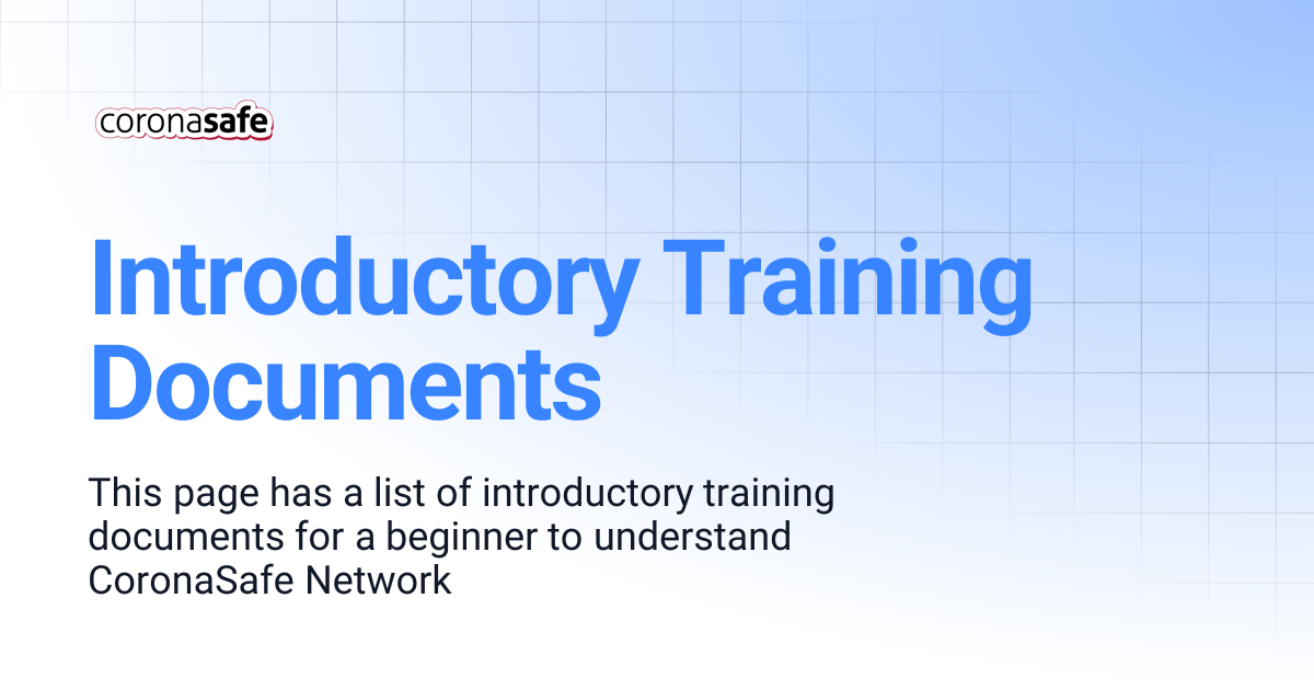 Introductory Training Documents | model